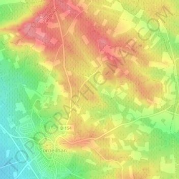 Saint-Pons topographic map, elevation, terrain
